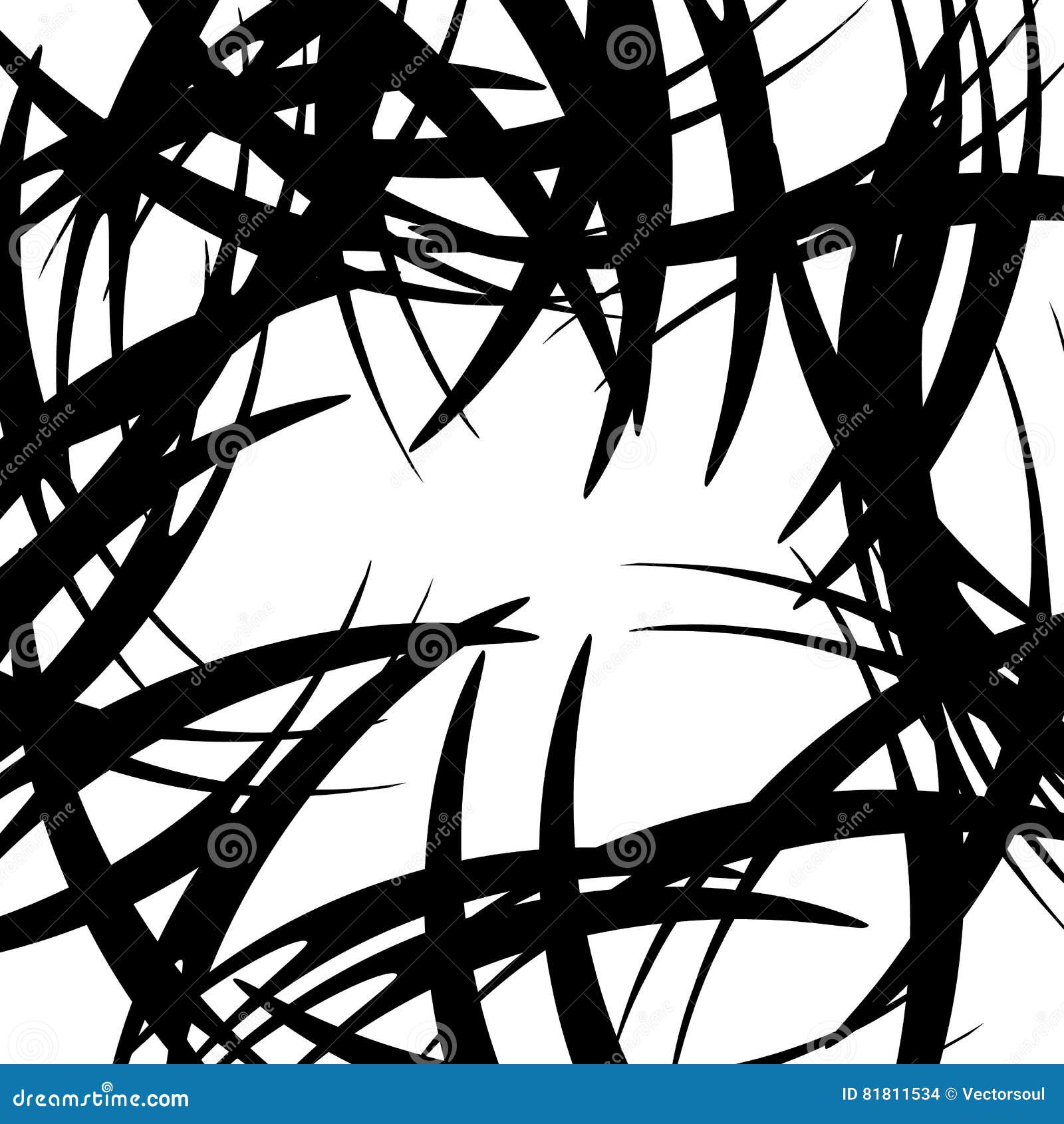 Chaotic Random Curved Lines. Abstract Artistic Pattern, Background ...