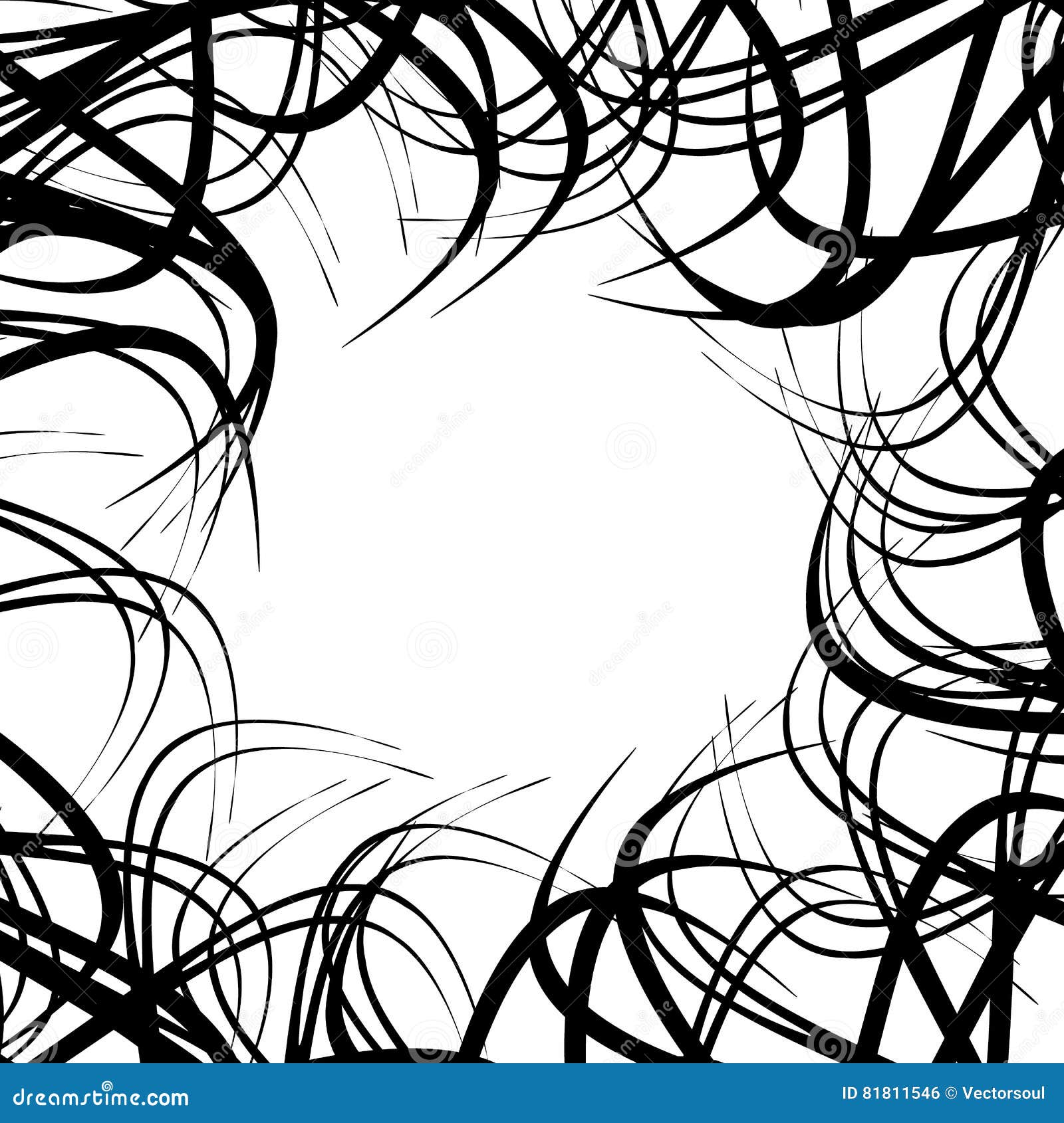 Chaotic Random Curved Lines. Abstract Artistic Pattern, Background ...