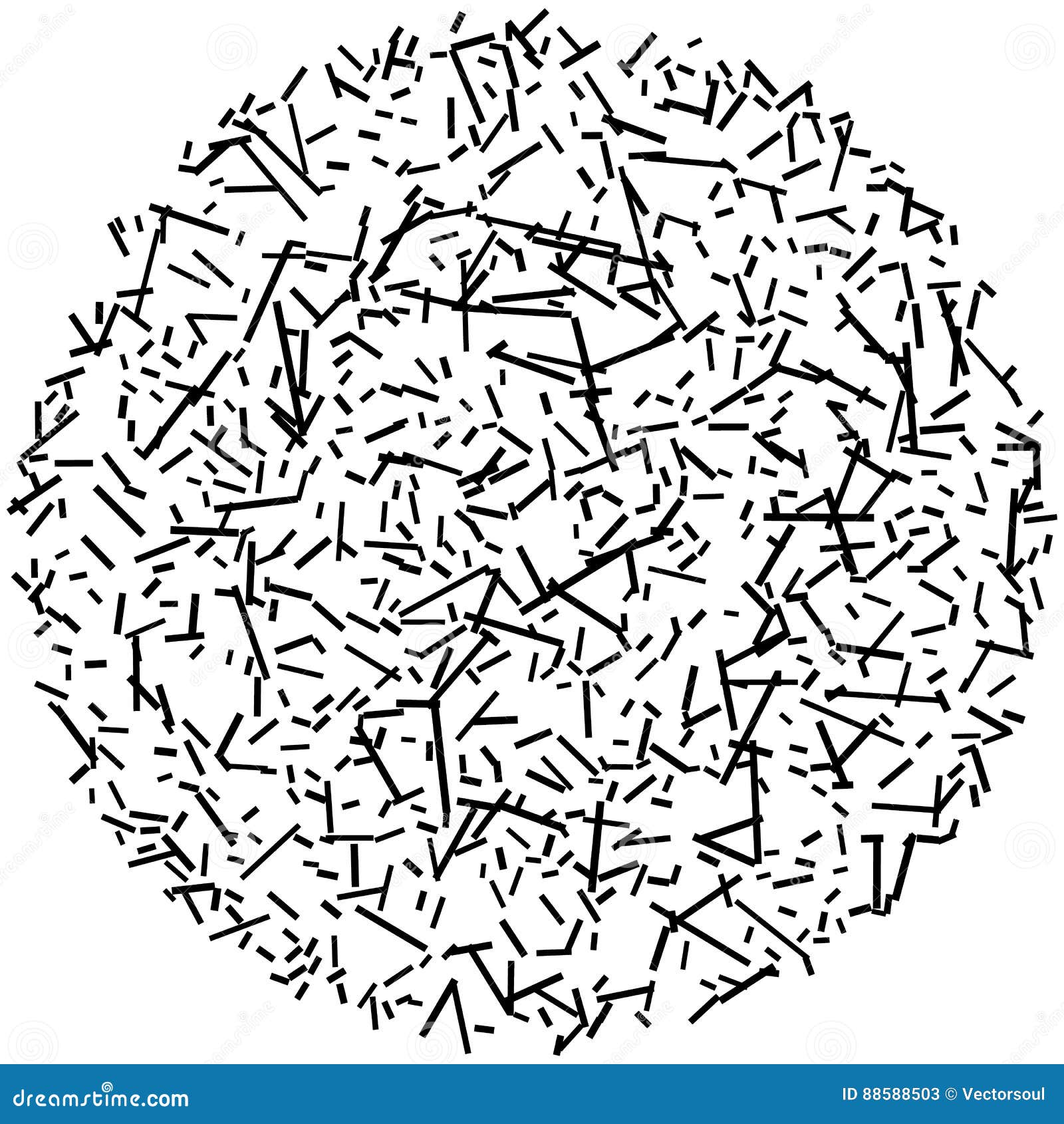 Chaotic Random Scattered Shapes. Abstract Geometric Pattern Stock ...