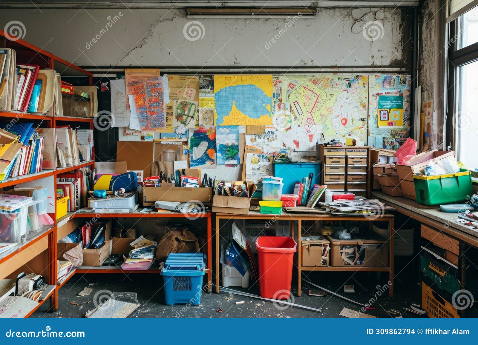 Ai Generated A Cluttered Room With Items Scattered On The Floor Royalty ...