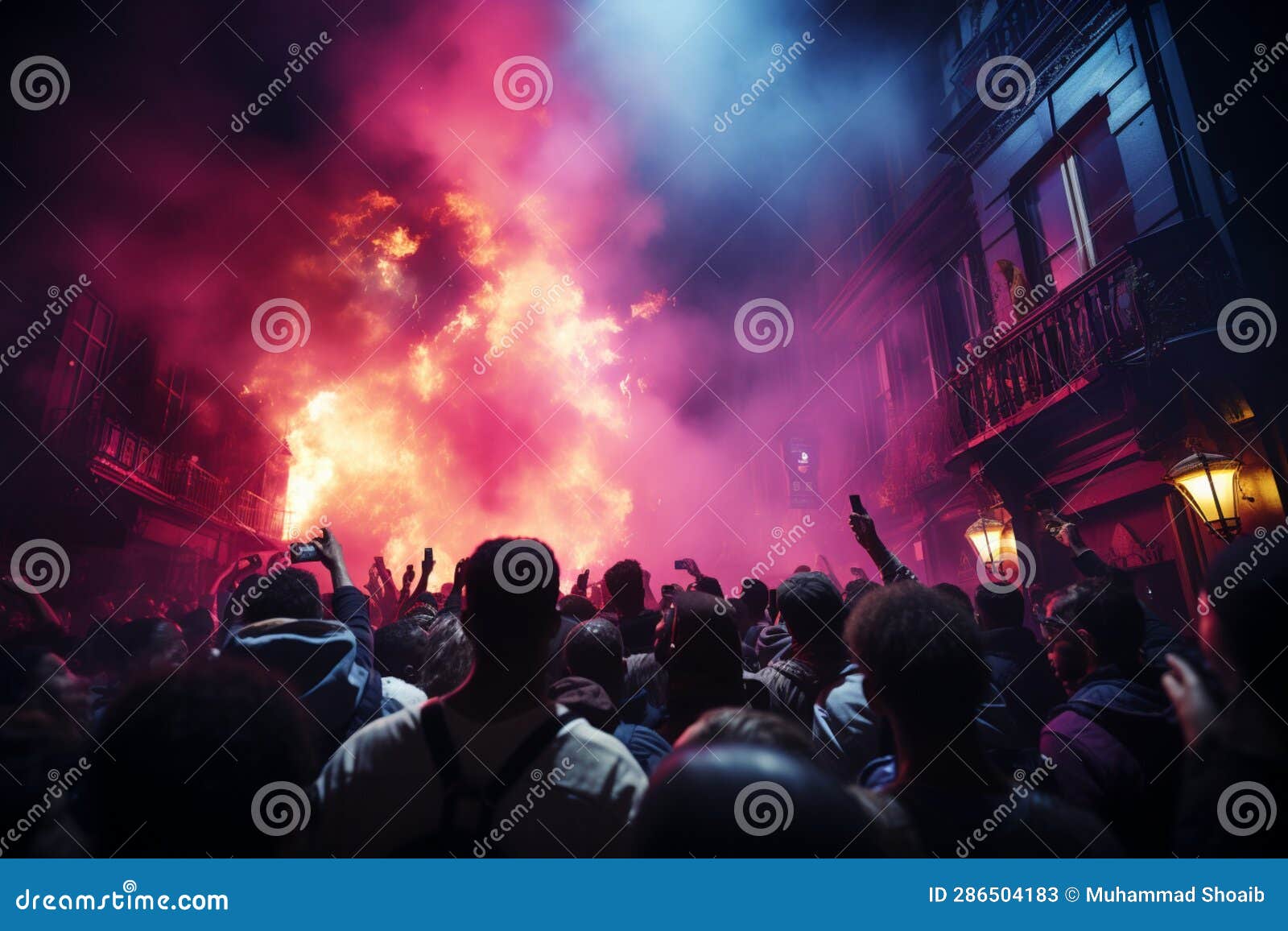 A Chaotic Scene at the Clouded Establishment, Lights Clashing in a ...