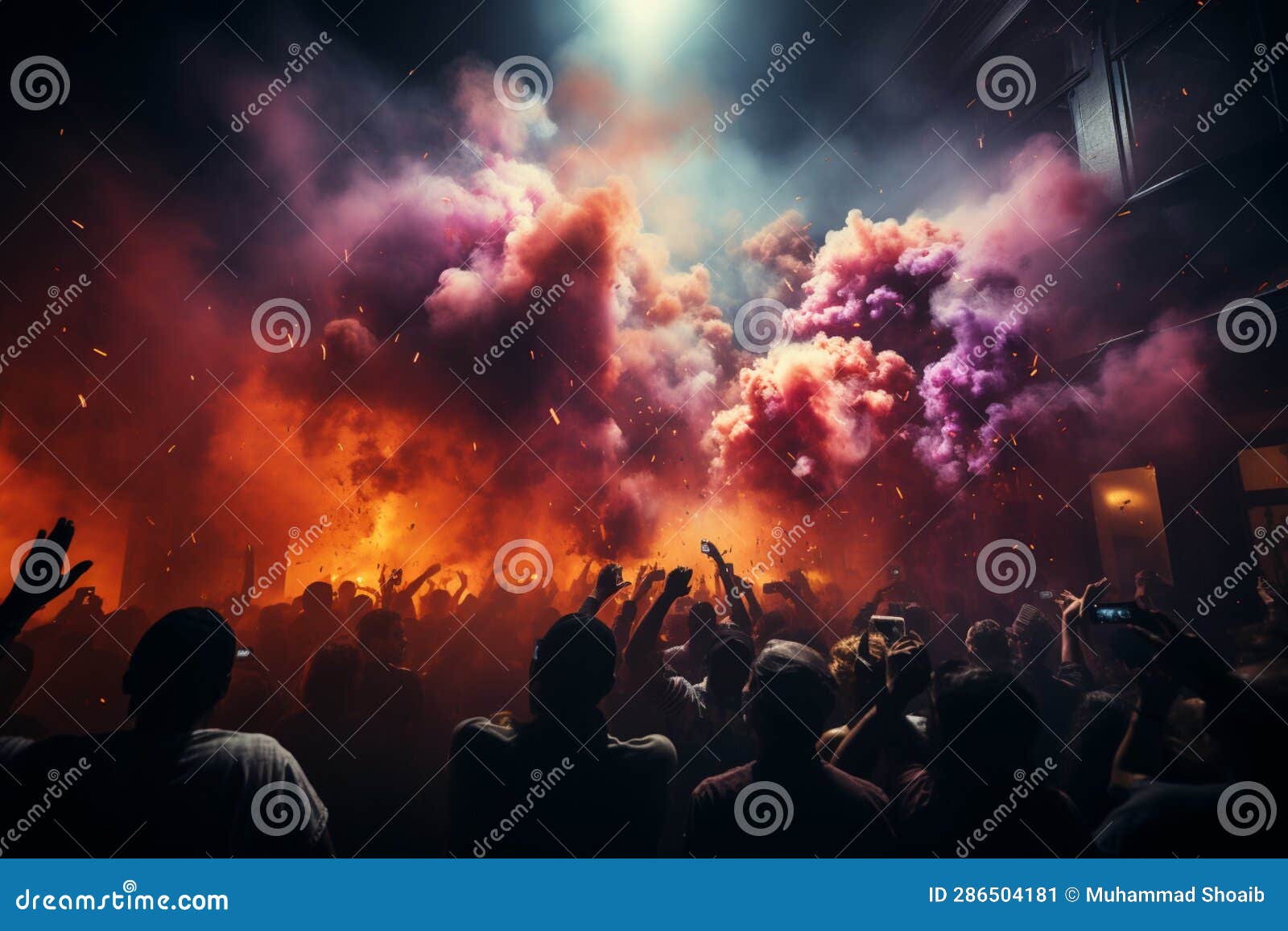 A Chaotic Scene at the Clouded Establishment, Lights Clashing in a ...