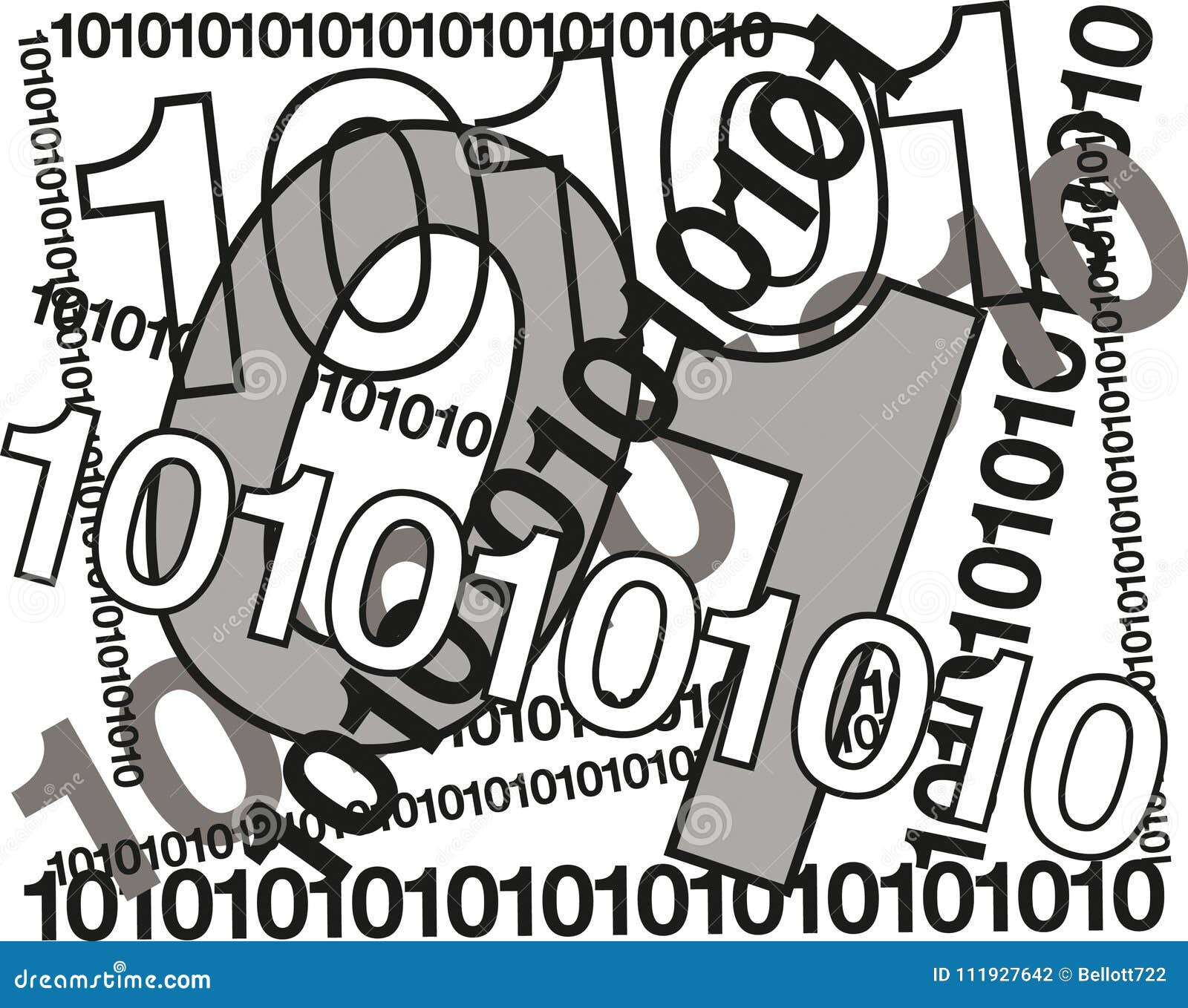 Chaotic Sequence of Numbers One and Zero. Stock Vector - Illustration ...