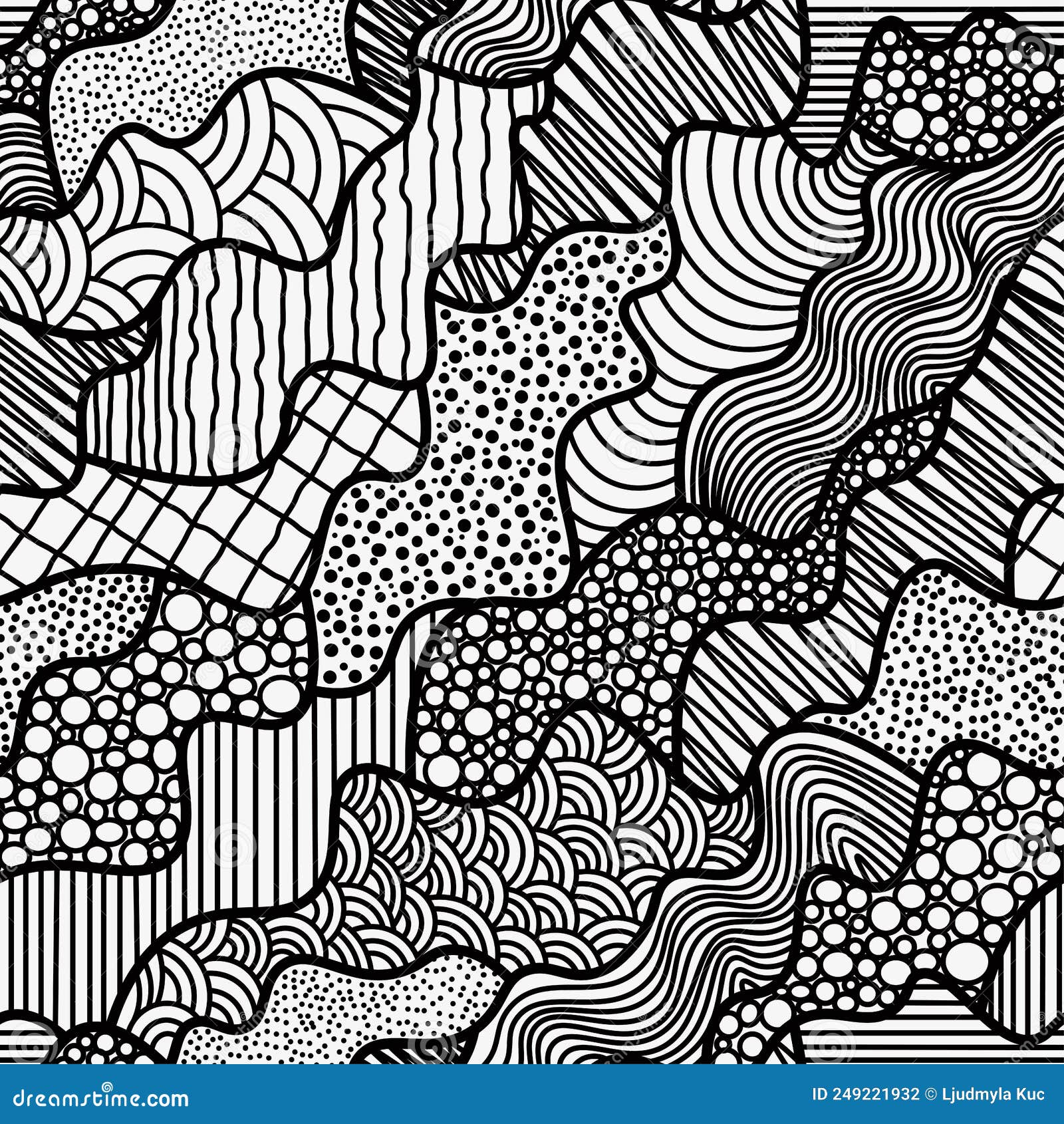 Chaotic Waves Seamless Pattern Stock Vector - Illustration of concept ...