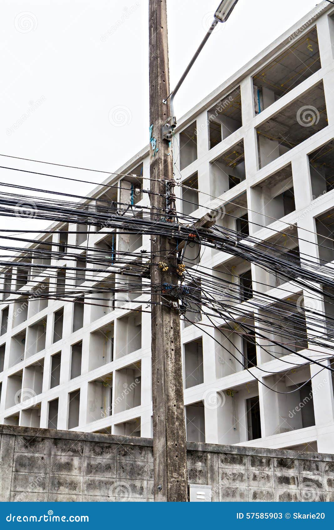 Chaotic Wires on Electricity Post Stock Image - Image of group, line ...