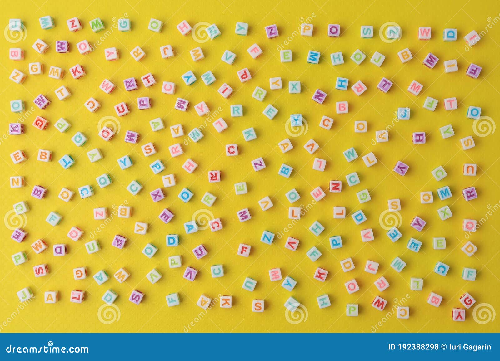 Chaotically Scattered Cubes with Letters Conceptual Background Stock ...