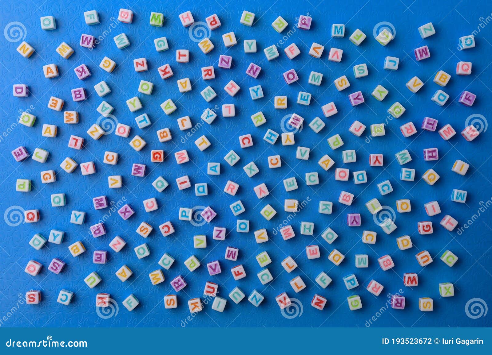 Chaotically Scattered Cubes with Letters Conceptual Background Stock ...