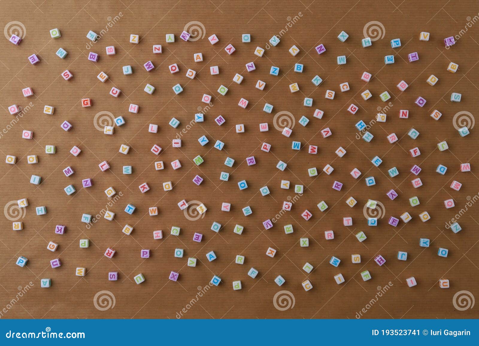 Chaotically Scattered Cubes with Letters Conceptual Background Stock ...