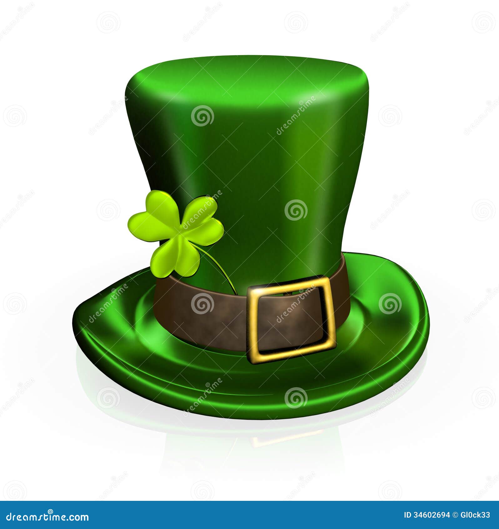 Chapéu Do Dia De St Patrick Com Trevo Ilustração Stock - Ilustração de ...