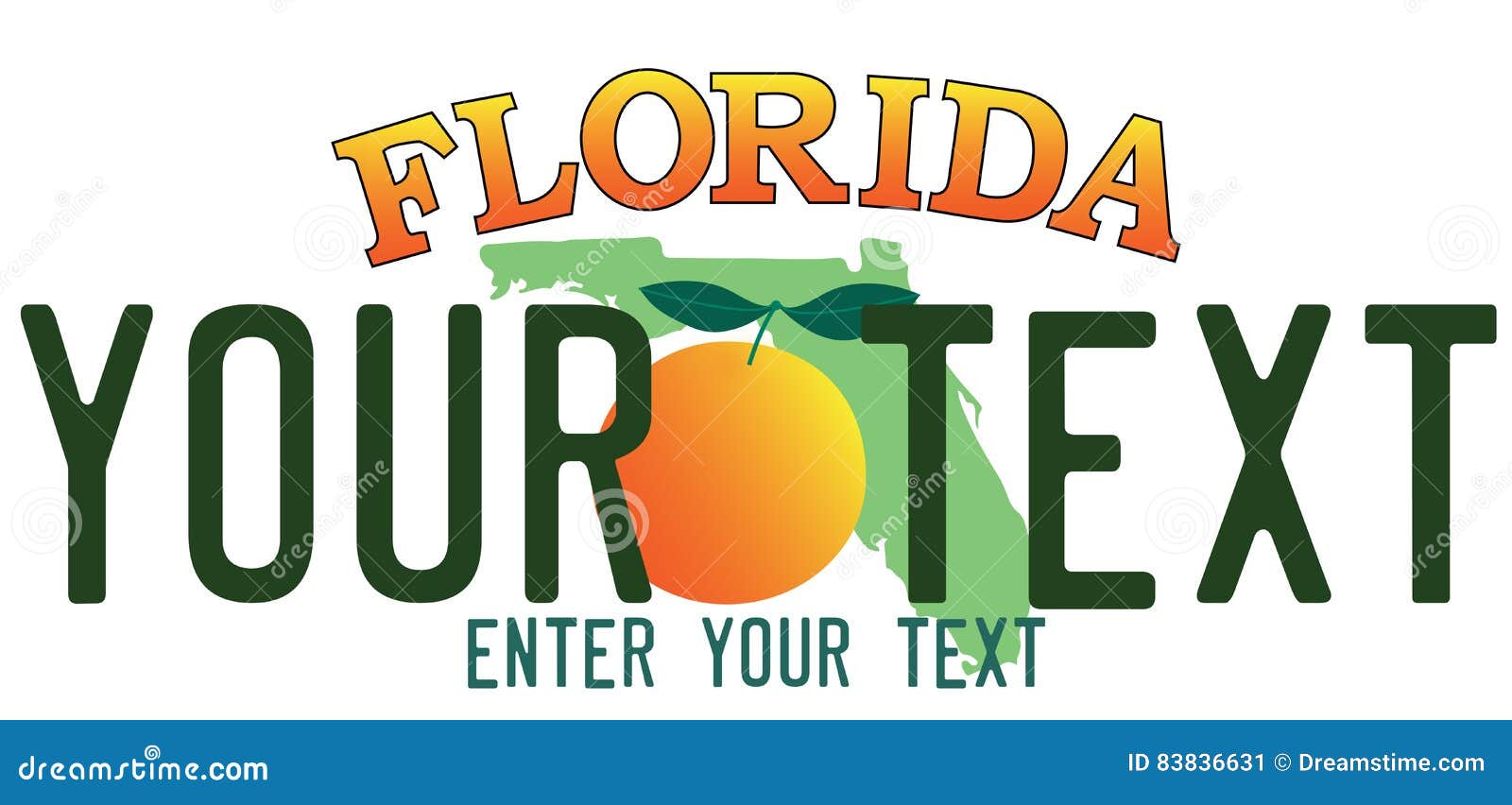 Chapa De Matrícula De Florida Ilustração do Vetor - Ilustração de vetor ...