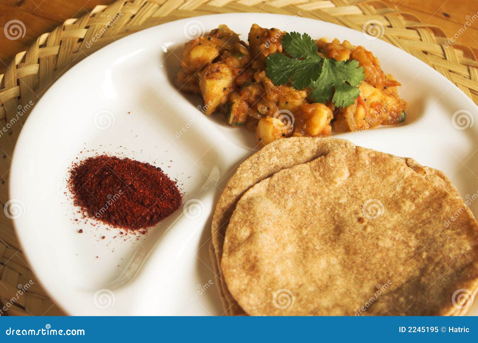 Chapathi and Curry Indian Food Stock Image - Image of eating, powder ...