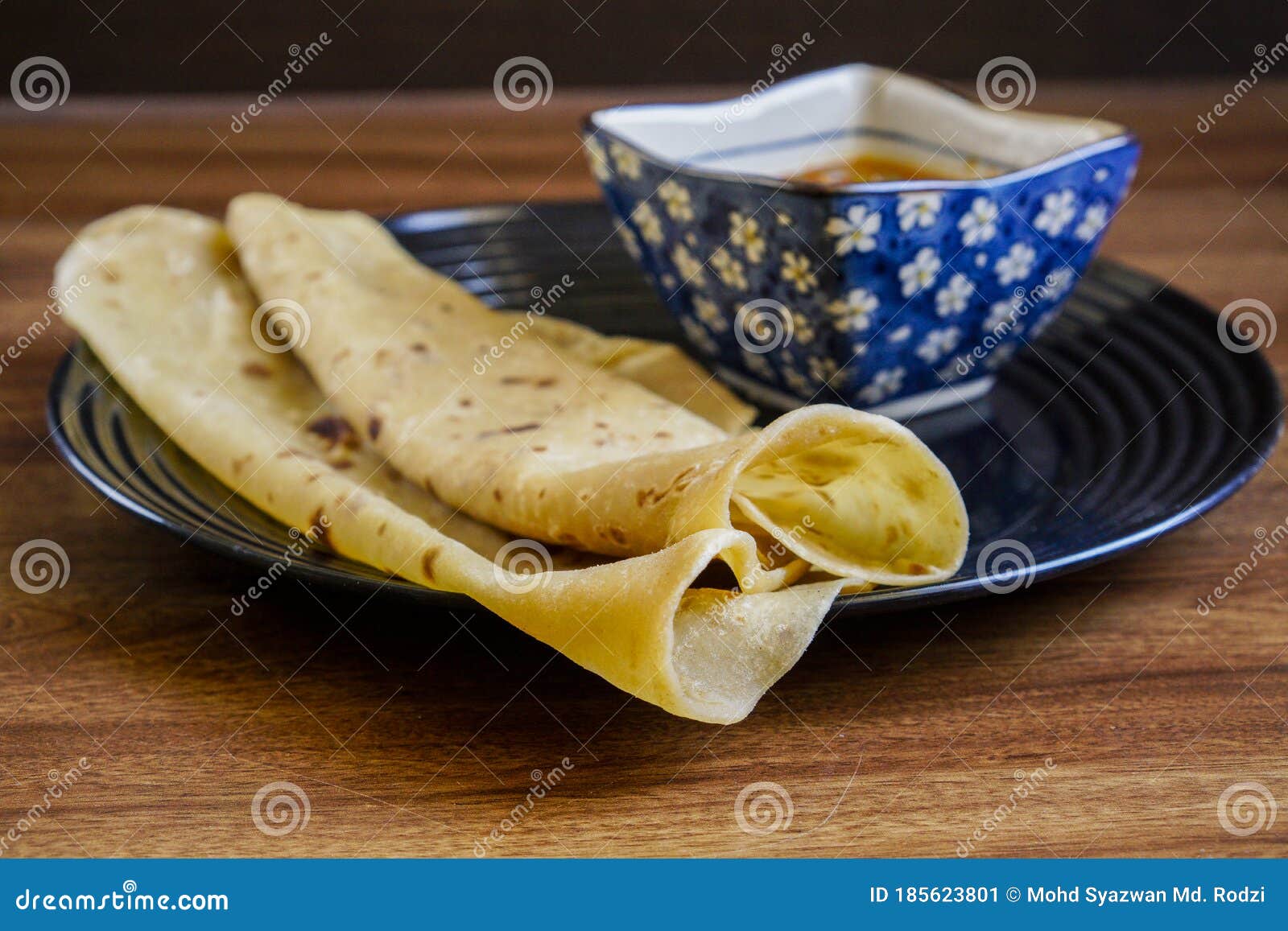Chapati with Chicken Curry Mix with Sardine Sambal Stock Image - Image ...