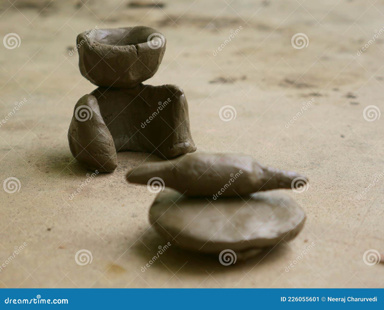 Chapati Making Kitchen Tools Made with Soil Mud, Presented Stock Image ...