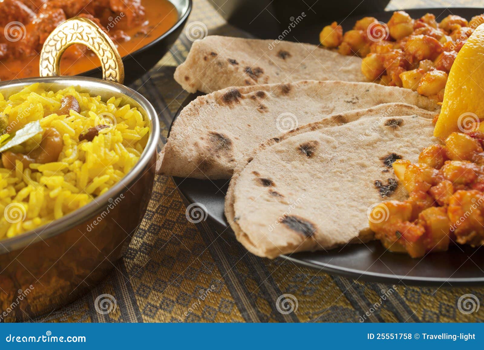 Chapatis with Channa Dhal stock photo. Image of horizontal - 25551758