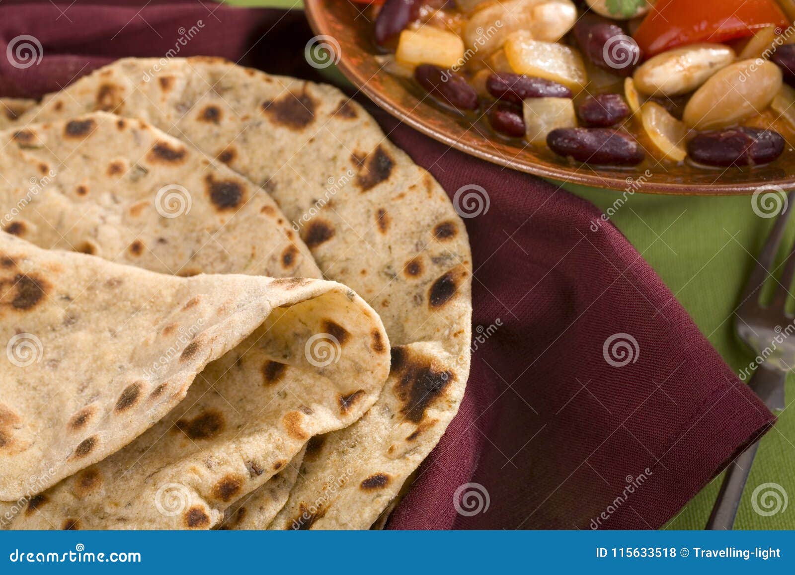 Chapatis and Vegetable Curry Stock Photo - Image of chapati, healthy ...