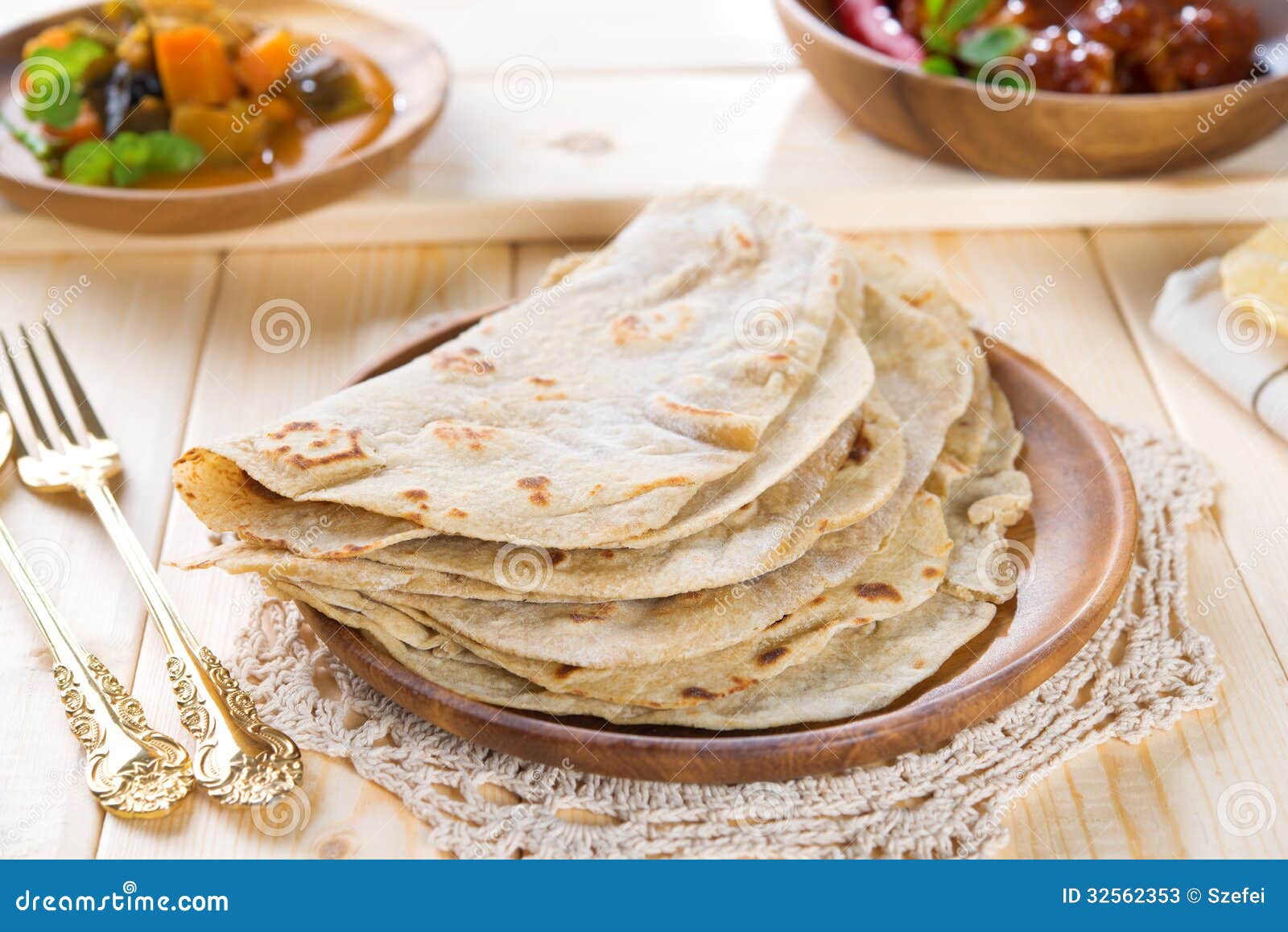 Chapatti roti stock image. Image of flatbread, bread - 32562353