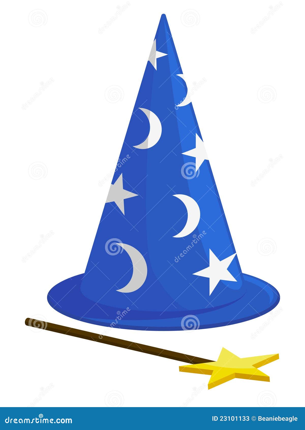 Chapeau Et Baguette Magique De Magicien Illustration de Vecteur ...