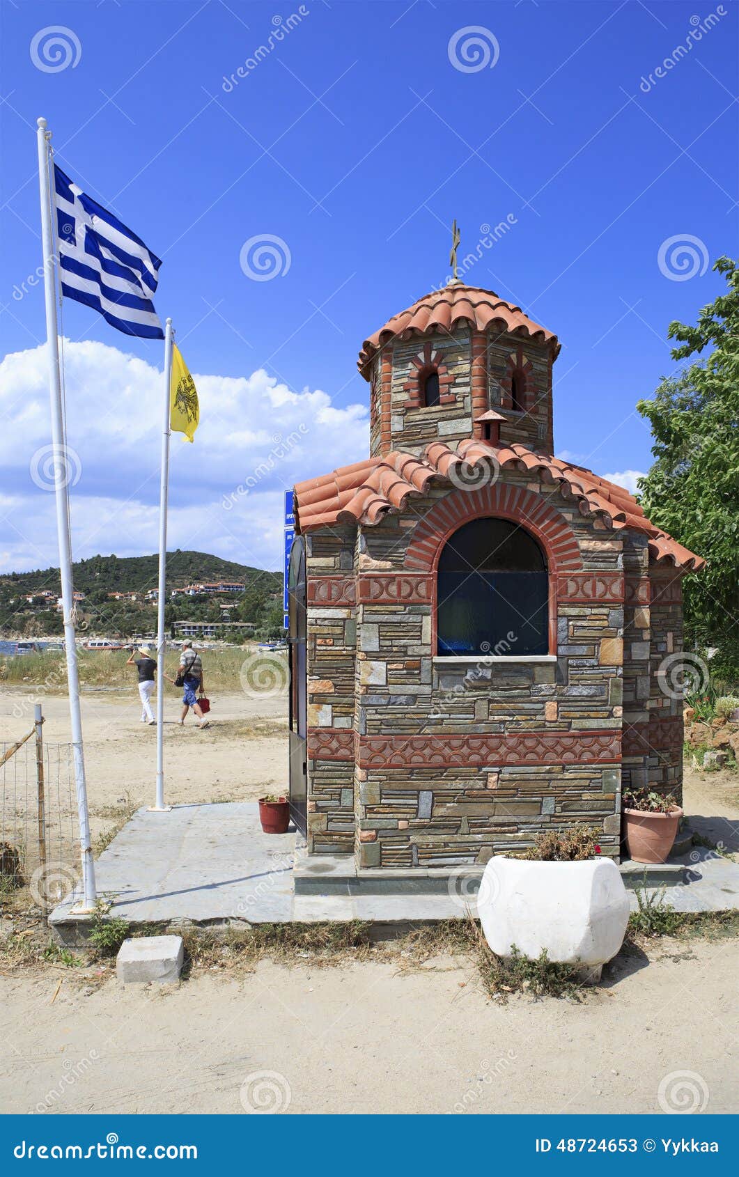 Chapel on the Beach in Ouranoupoli Stock Image - Image of ouranoupoli ...