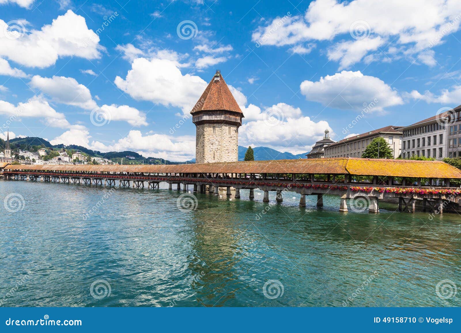 The Chapel Bridge in Lucerne Stock Photo - Image of landscape, outdoor ...
