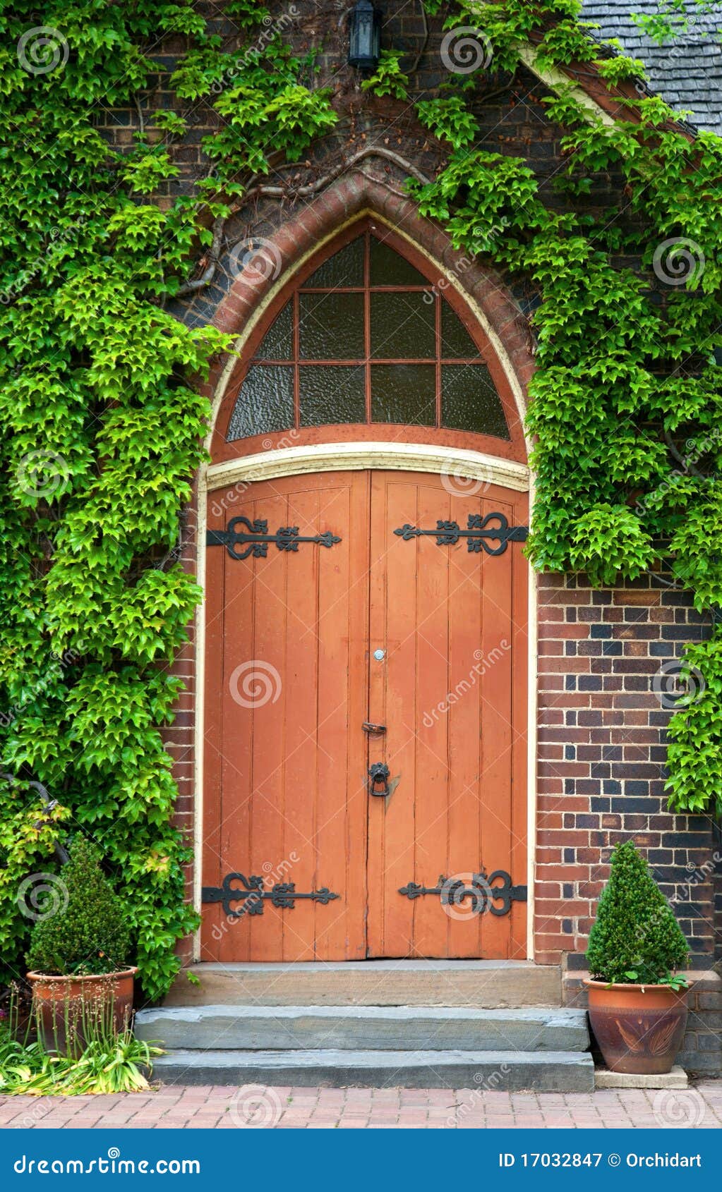 Chapel Door stock image. Image of vine, plants, hinges - 17032847