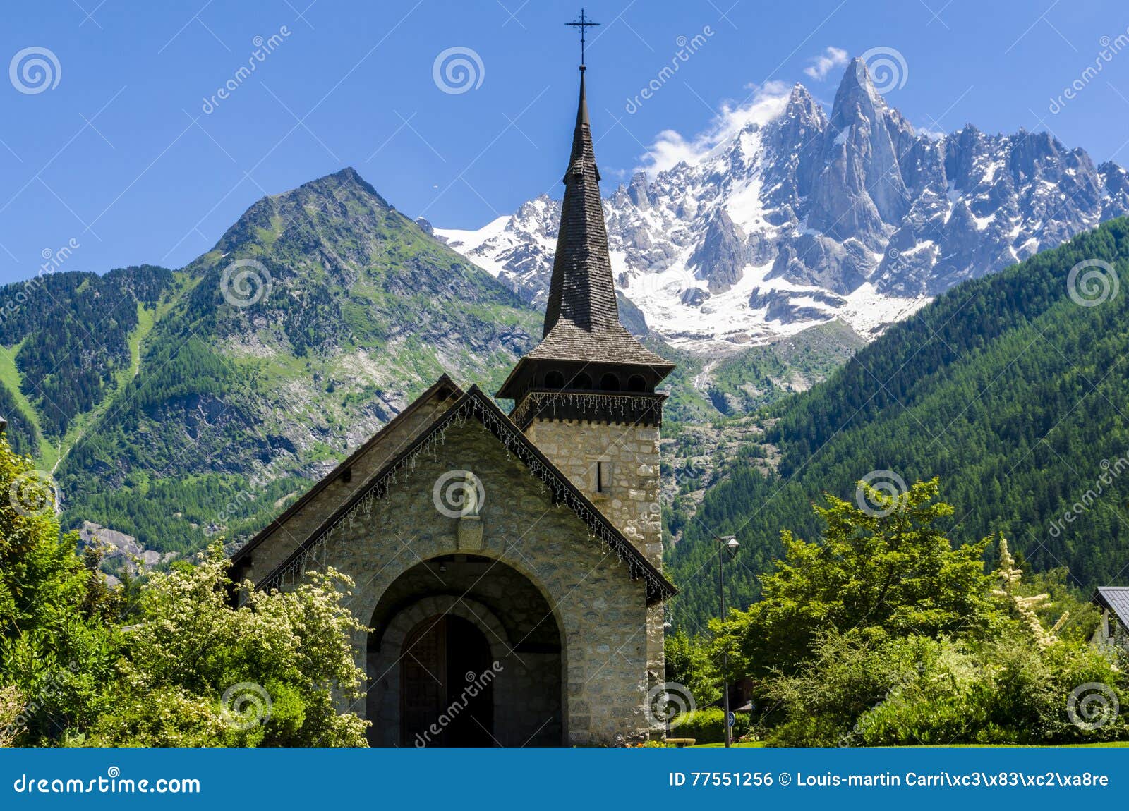 Chapel in the french alps stock photo. Image of france - 77551256