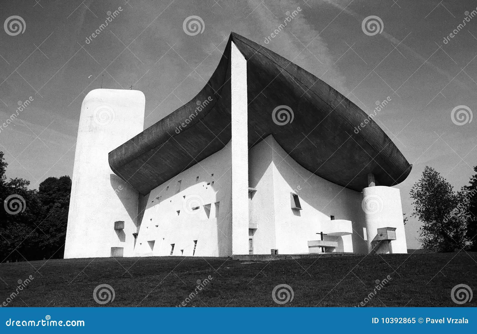 The Chapel in Ronchamp stock image. Image of corbusier - 10392865