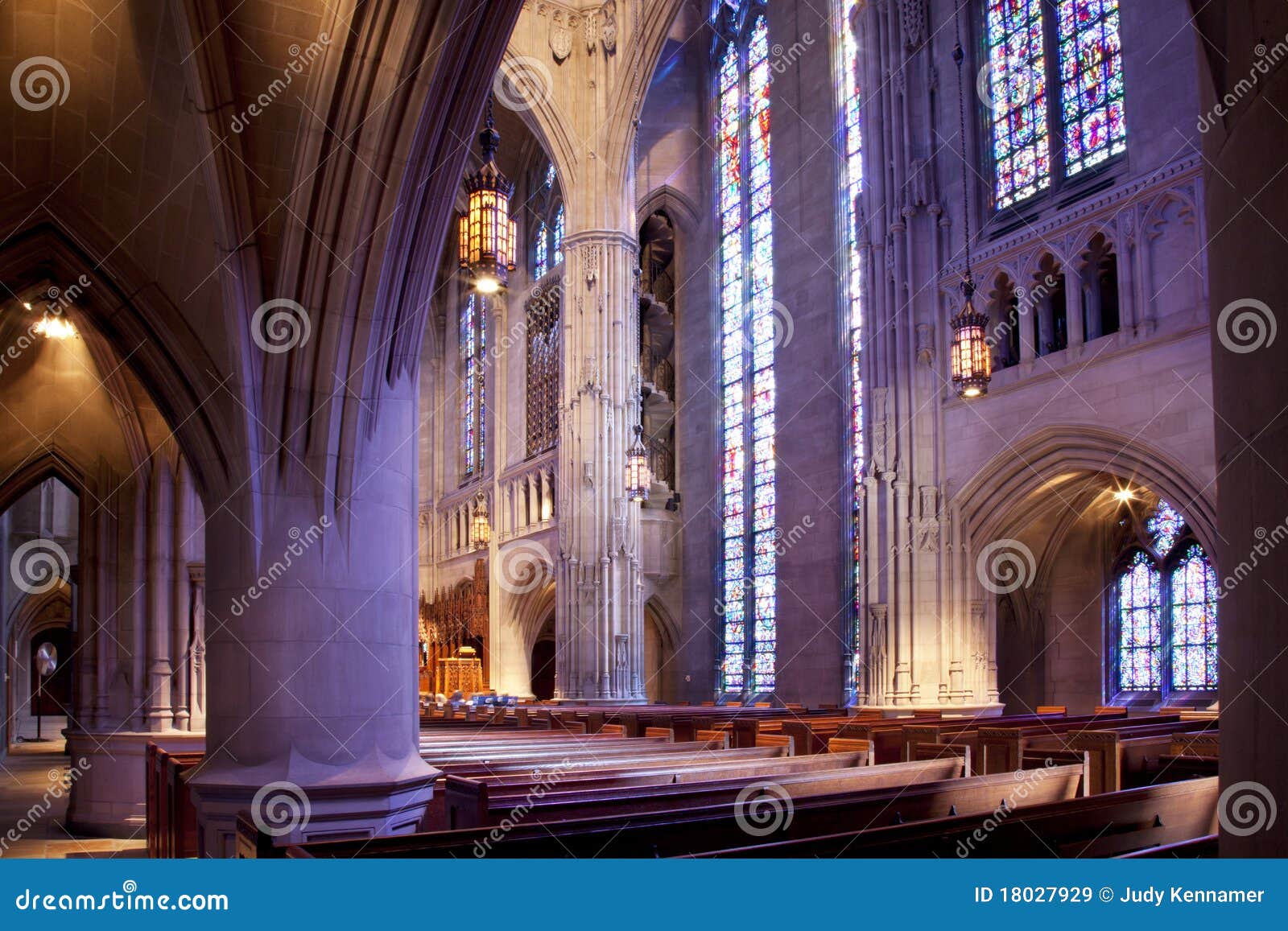 Chapel with Stained Glass Windows Stock Image - Image of colorful ...