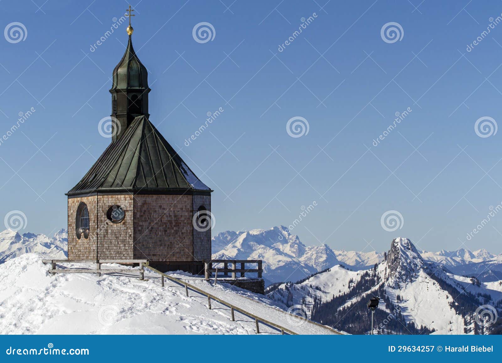 Chapel on Top of Wallberg Mountain, Germany Stock Image - Image of ...