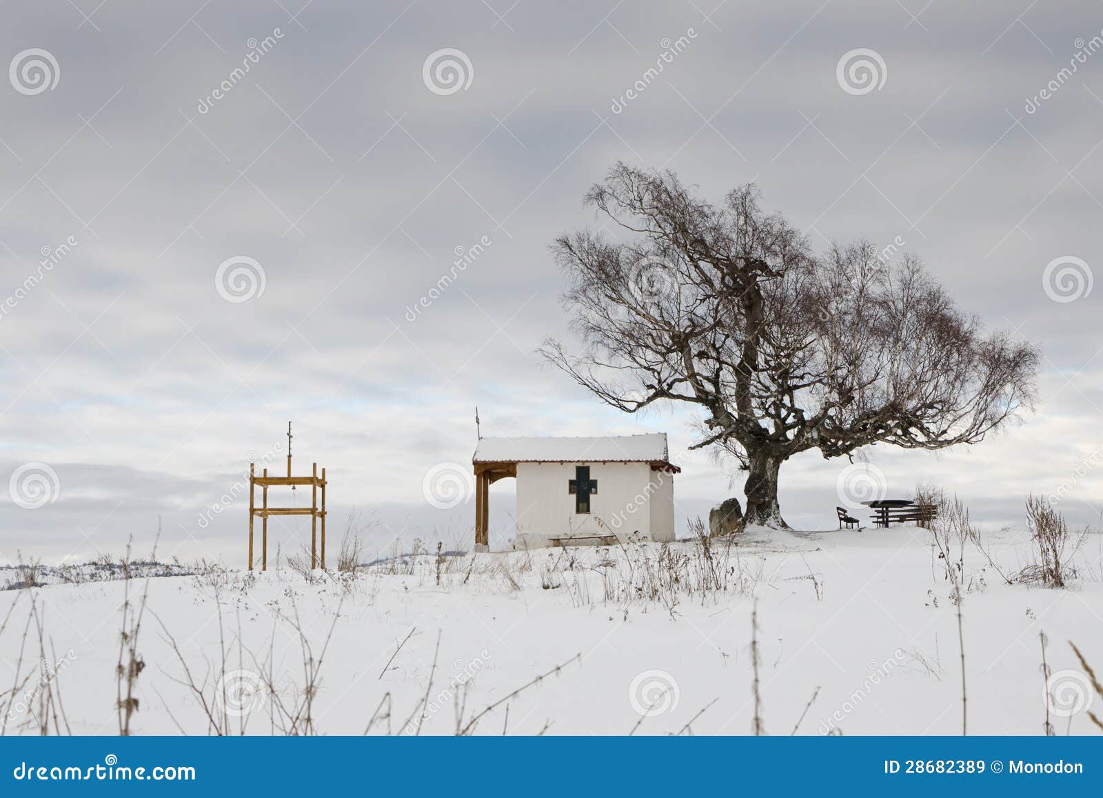 Chapel and the tree stock image. Image of privacy, christianity - 28682389