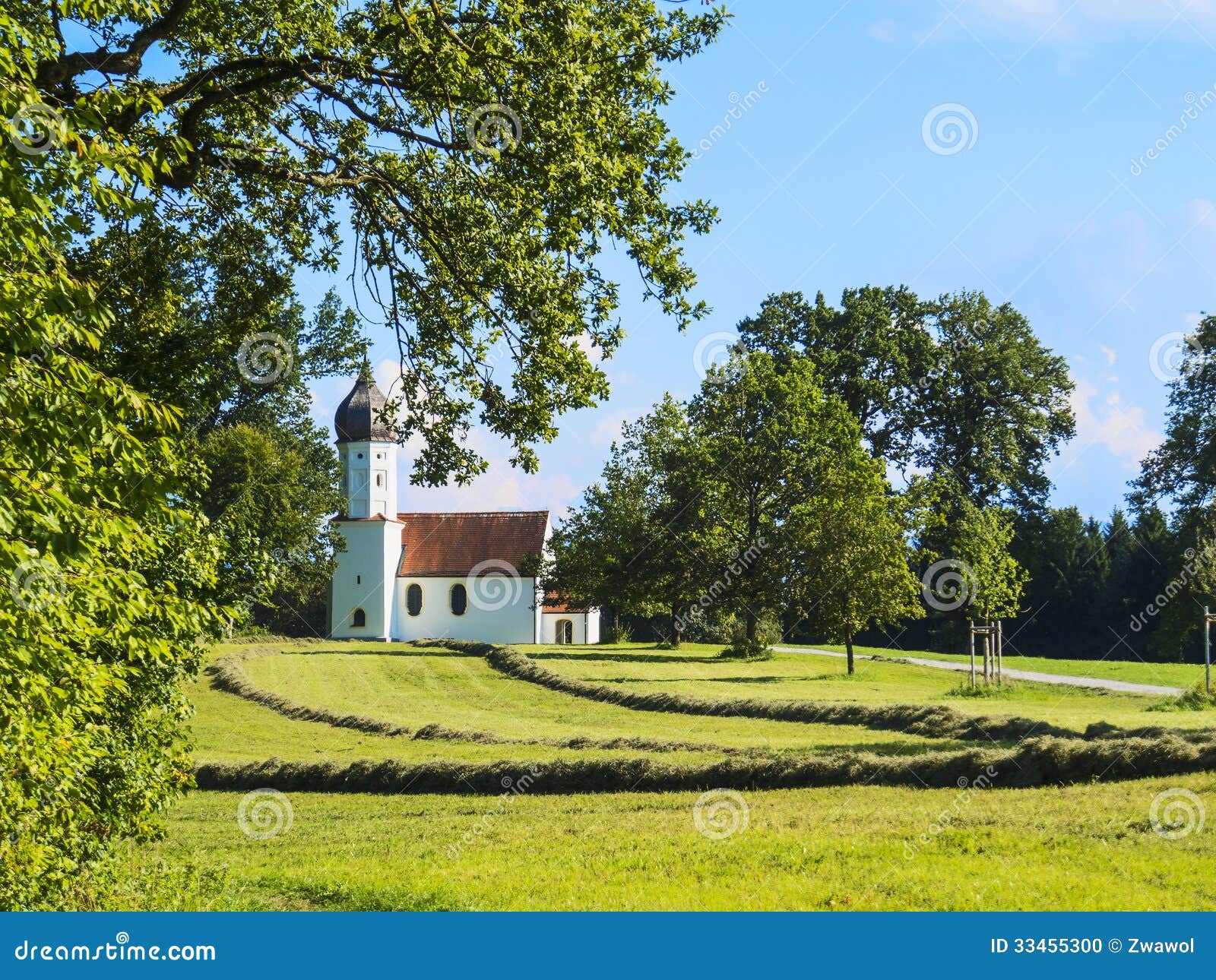 Chapel with trees stock photo. Image of architecture - 33455300