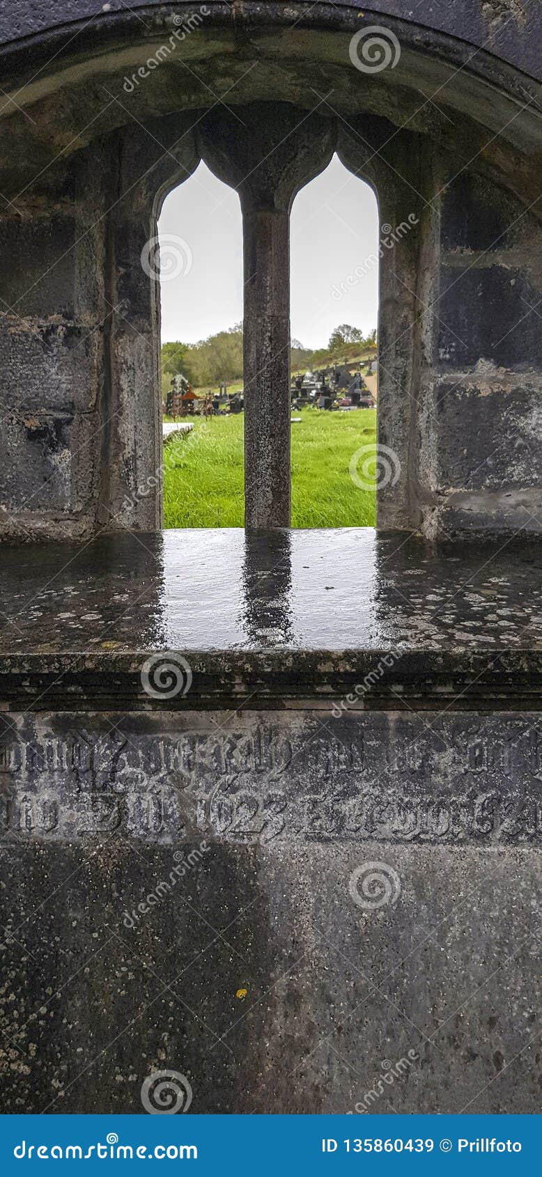 Chapel Window and Graveyard Stock Image - Image of ireland, church ...