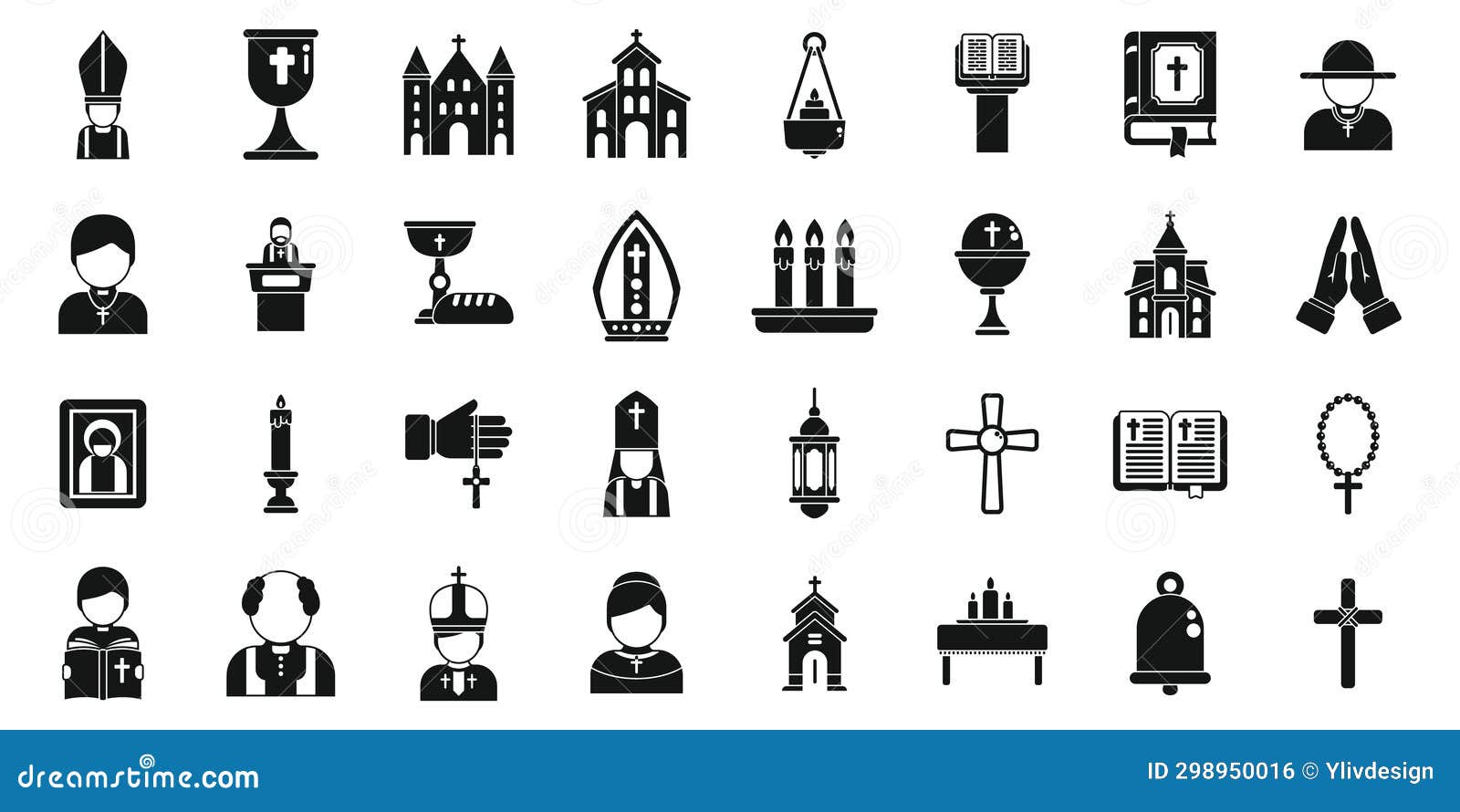Clergyman Icons Set Cartoon Vector. Various Religious Church Leader ...
