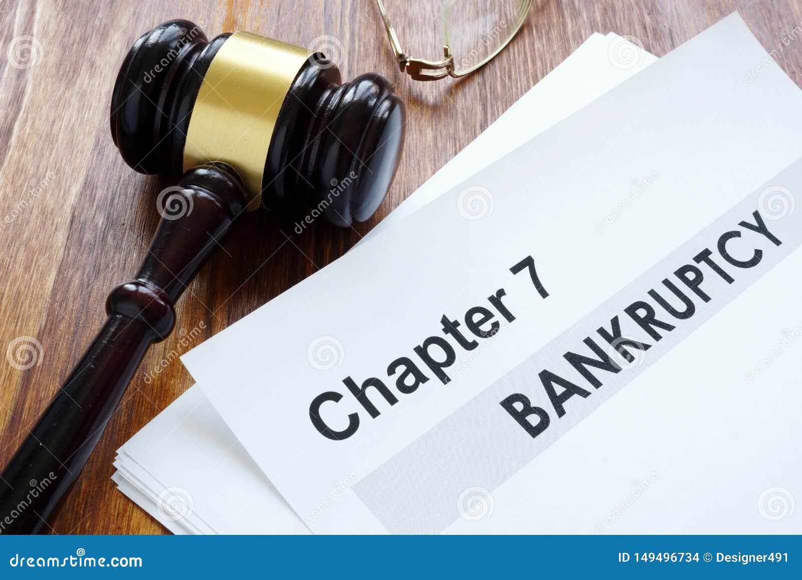 Chapter 7 Bankruptcy Documents and Gavel Stock Photo - Image of ...