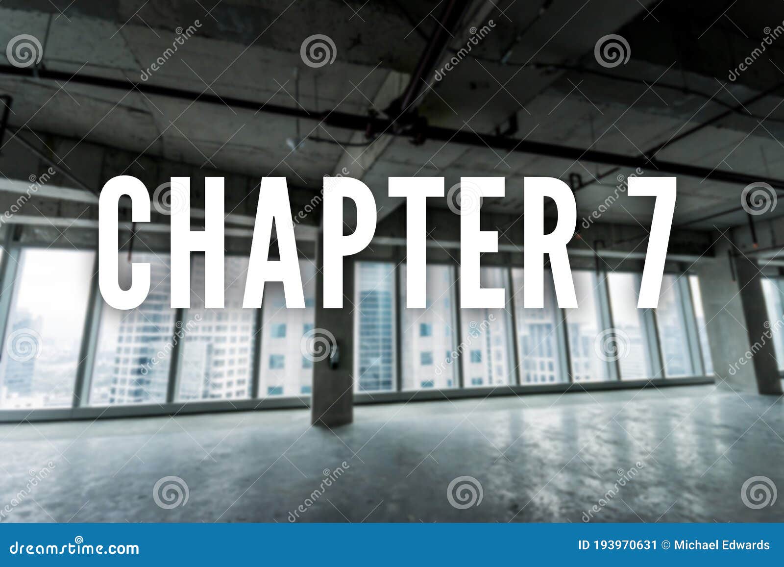 Chapter 7 Bankruptcy Text. Background is a Gutted Out Interior of an ...