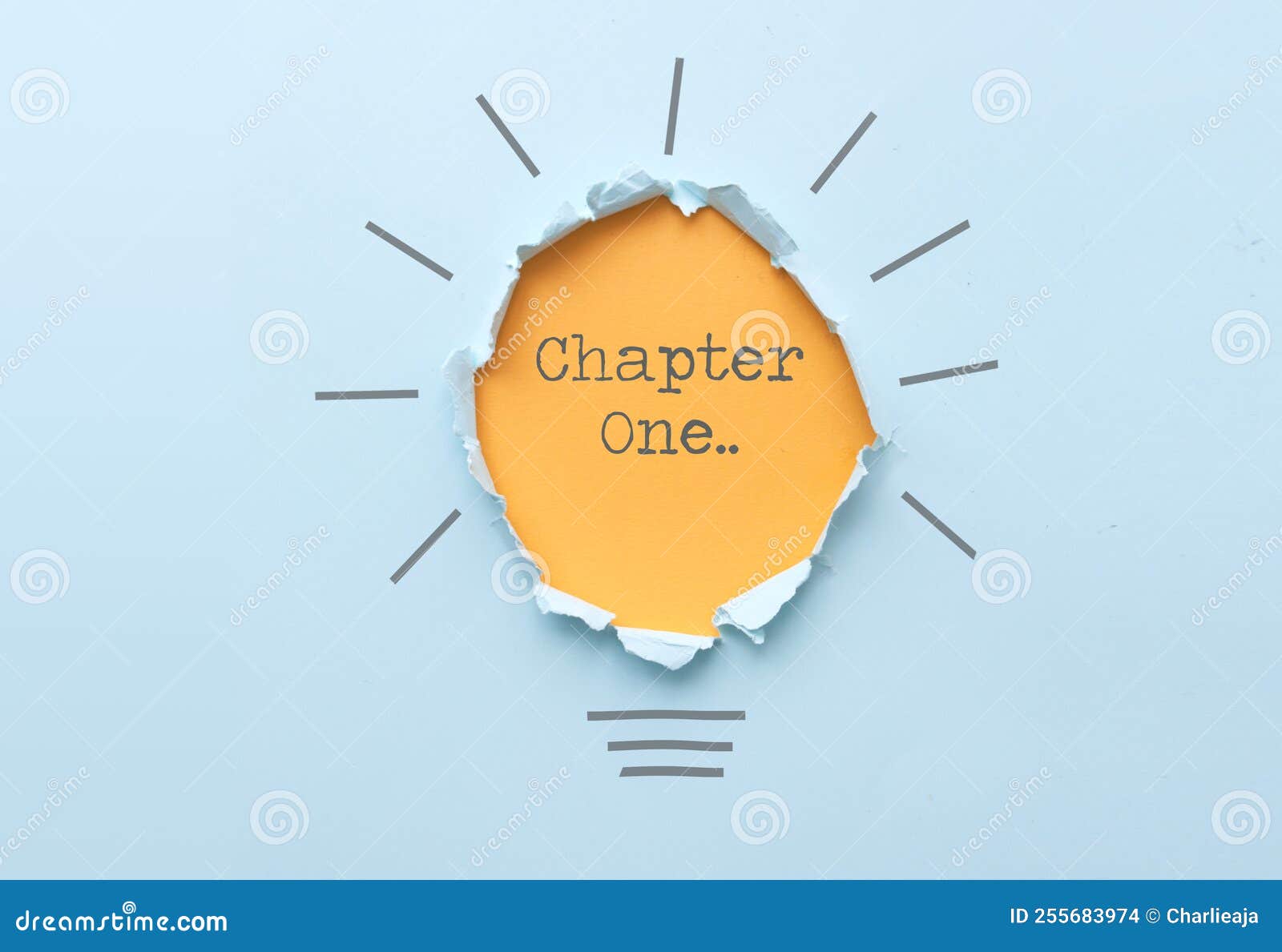 Chapter One, Light Bulb Paper Reveal Concept Stock Photo - Image of ...