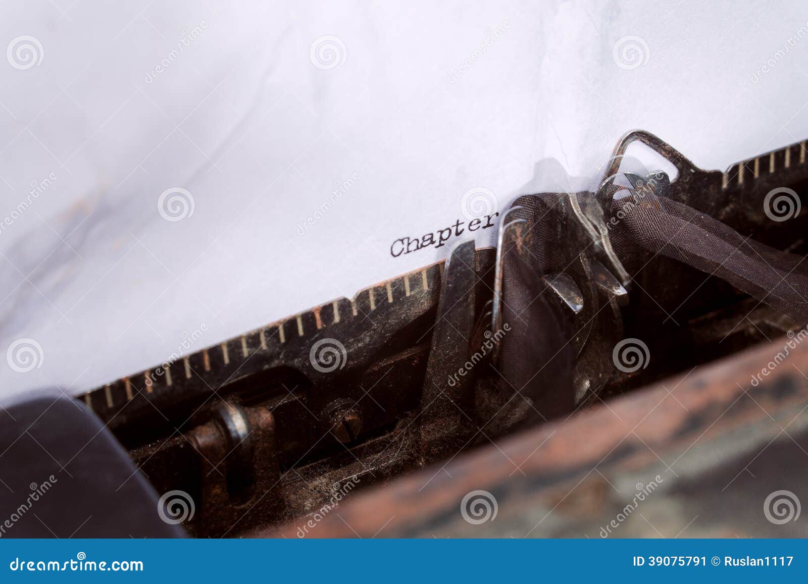 Chapter One Written on a Typewriter Stock Image - Image of letter ...