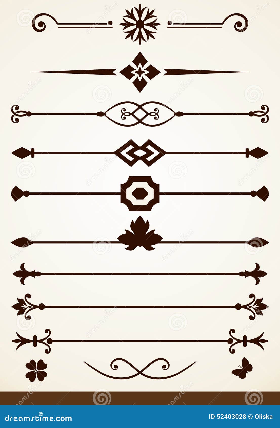 Chapter or Page Decorative Dividers Stock Vector - Illustration of ...