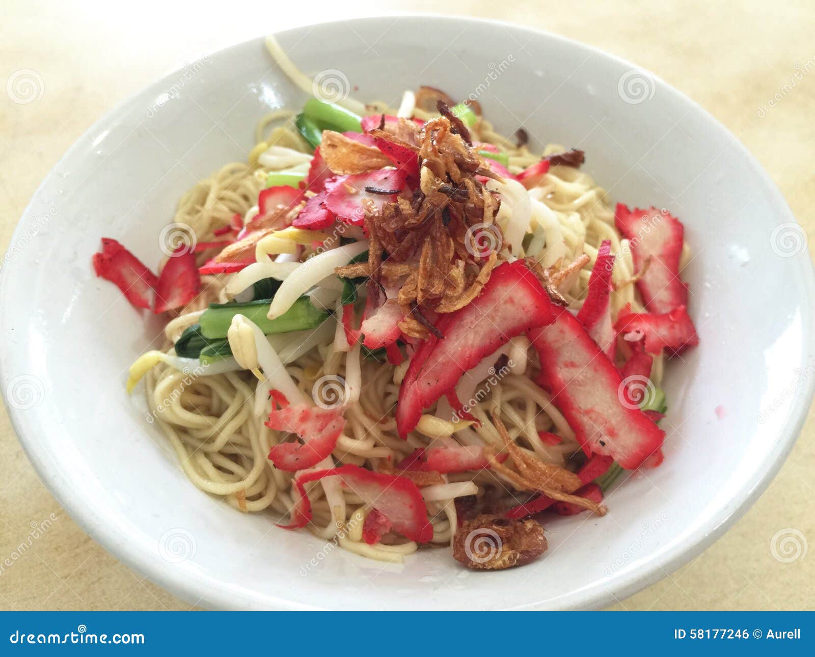 Char siew Noodles stock photo. Image of indonesia, slice - 58177246