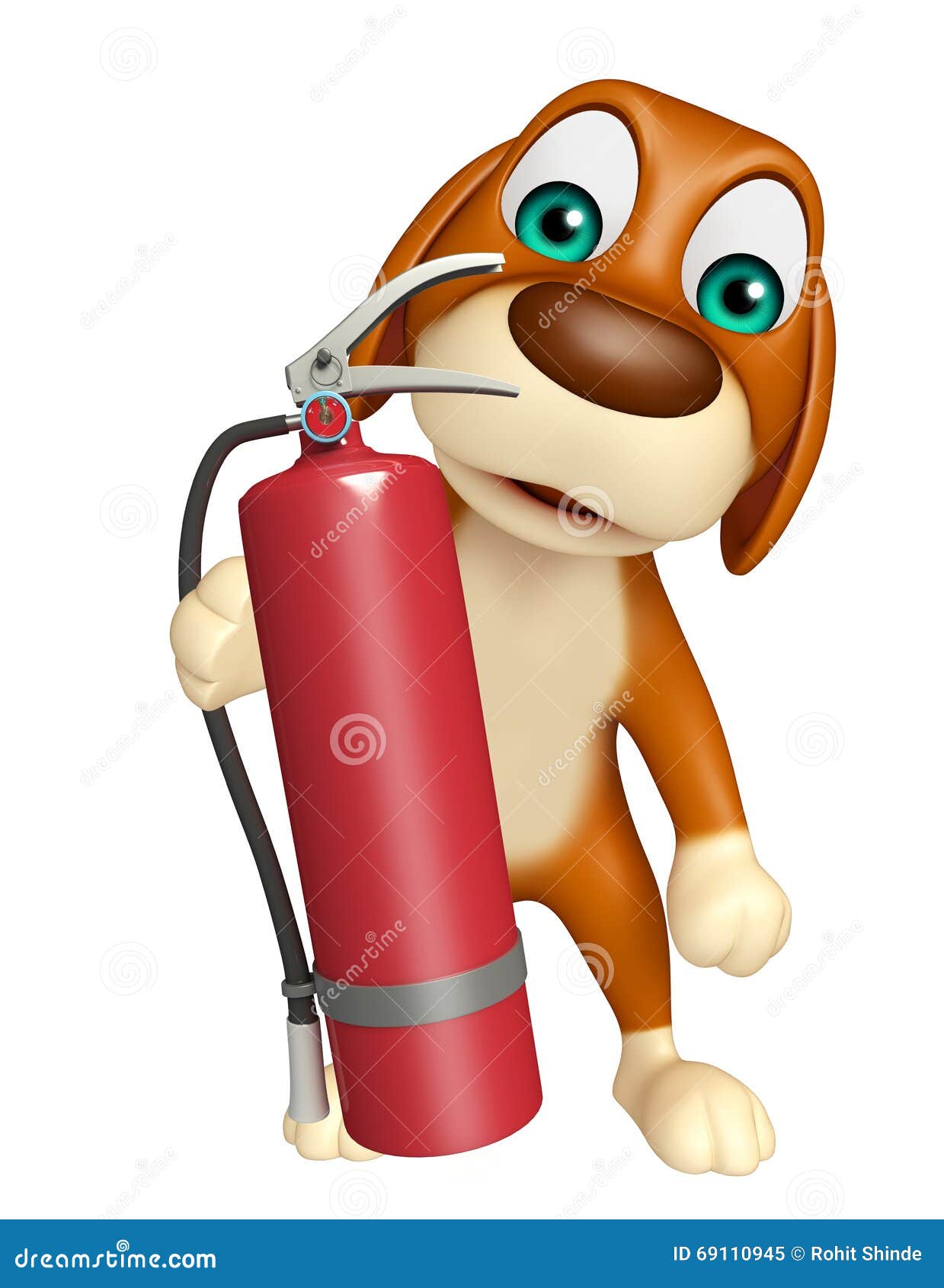 Characte De La Historieta Del Perro Con El Extintor Stock de ...
