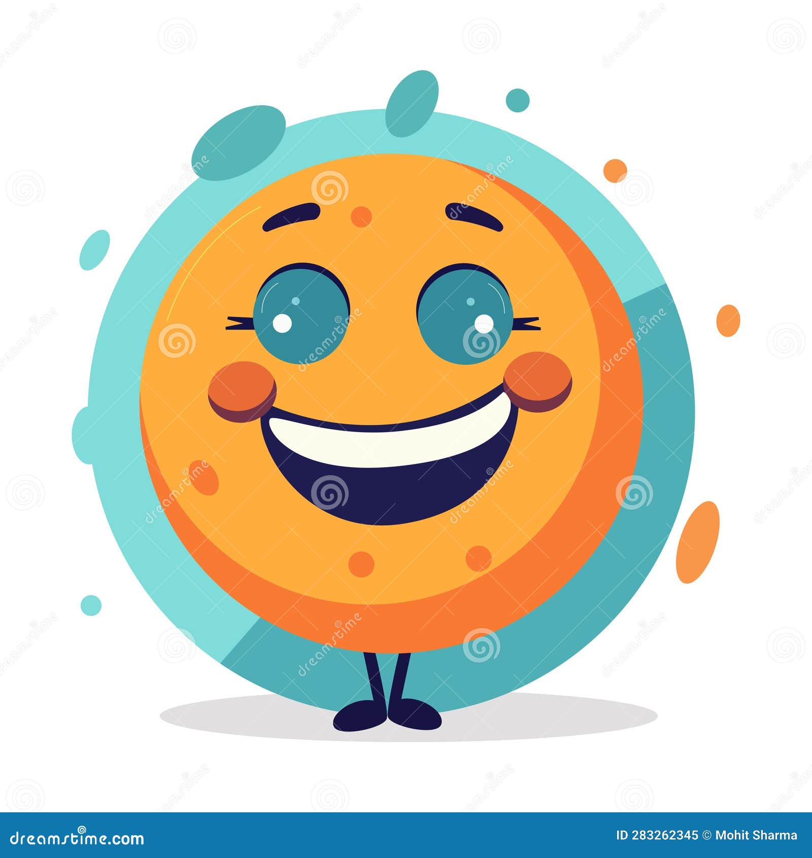 Vector Illustration Artwork this Adorable Oval Smiley is Standing ...