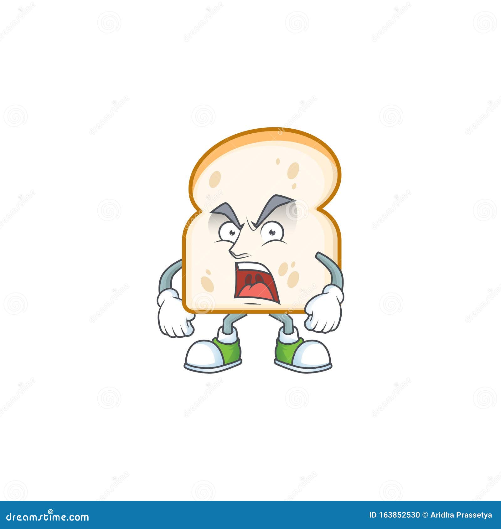 Character Angry in the Slice White Bread. Stock Vector - Illustration of emoticon, food: 163852530
