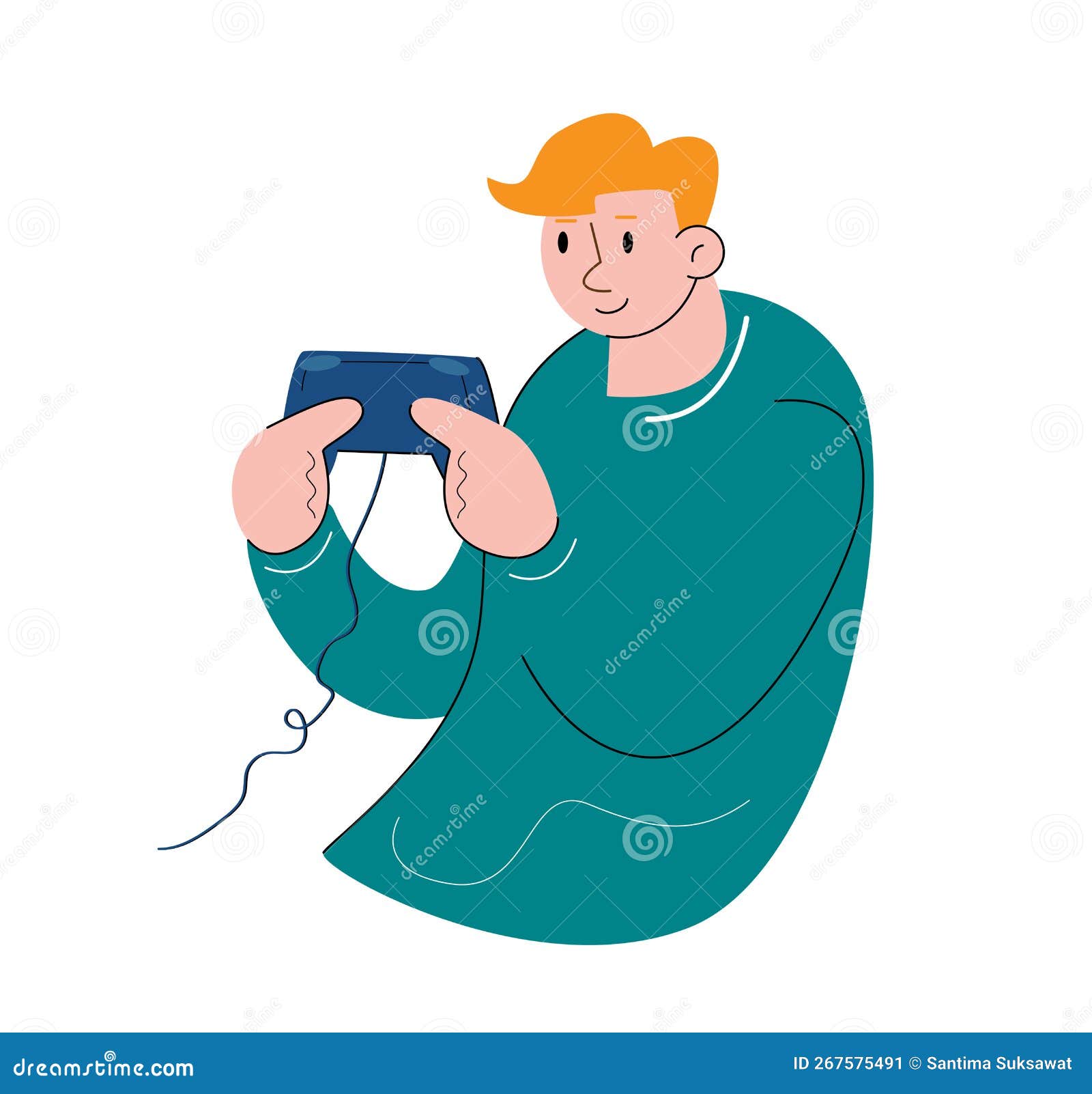 Character People Holding Game Console Vector Illustration Stock Vector ...