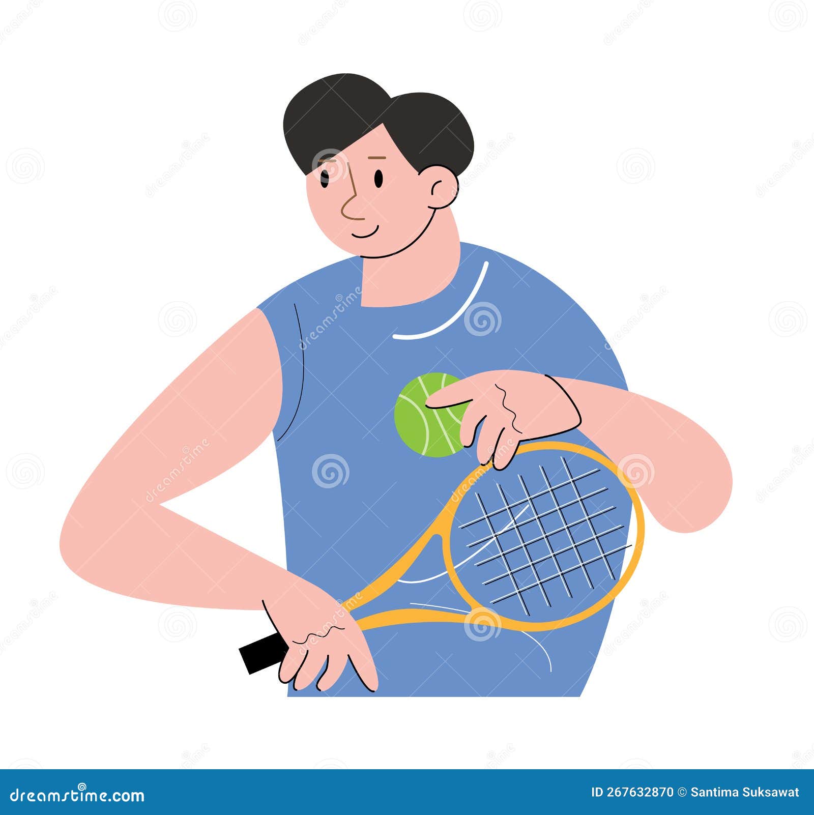 Character People Play Tennis Vector Illustration Stock Vector ...