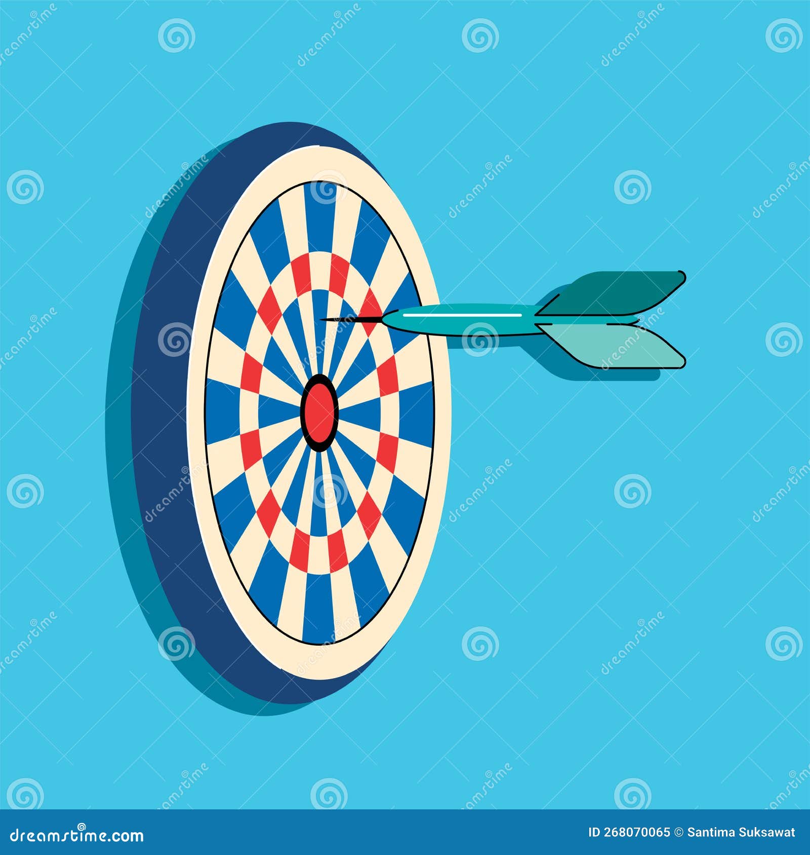 Darts and Darts Board Vector Illustration Stock Vector - Illustration ...