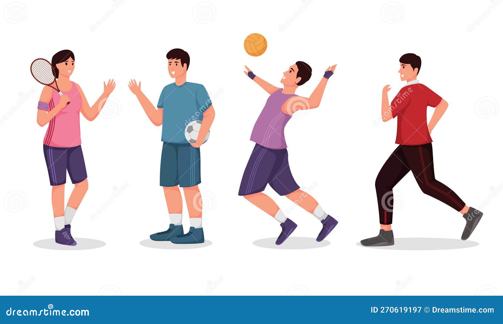 Set of People Playing Sports Vector Illustration Stock Vector ...