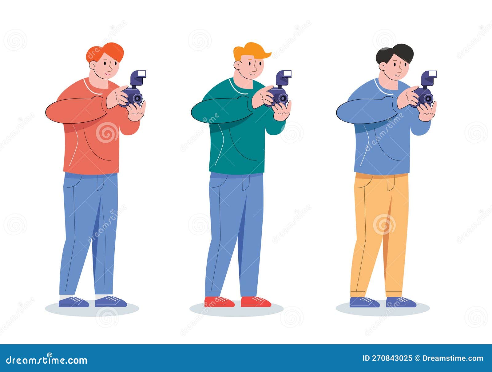 Character with Camera Take a Photo Vector Illustration Stock Vector ...