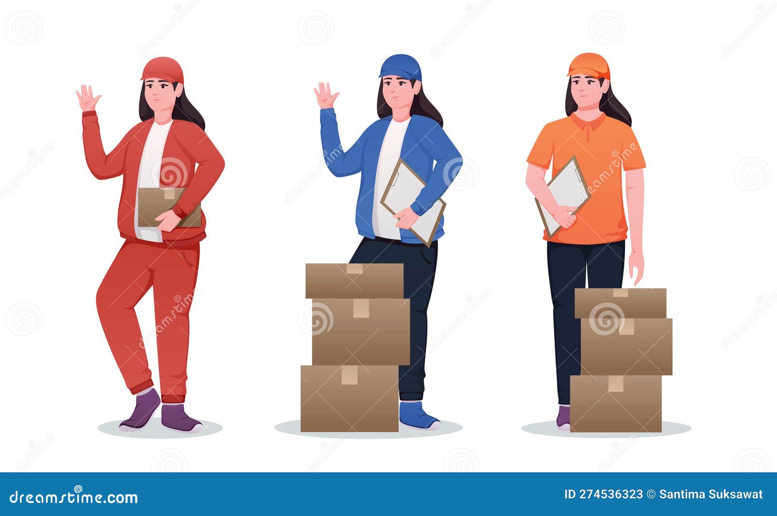 Delivery Courier People Service Vector Illustration Stock Vector ...