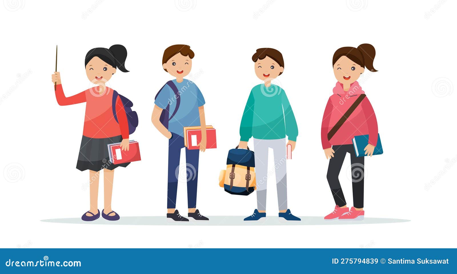 Elementary School Student. Back To School Concept Vector Illustration ...
