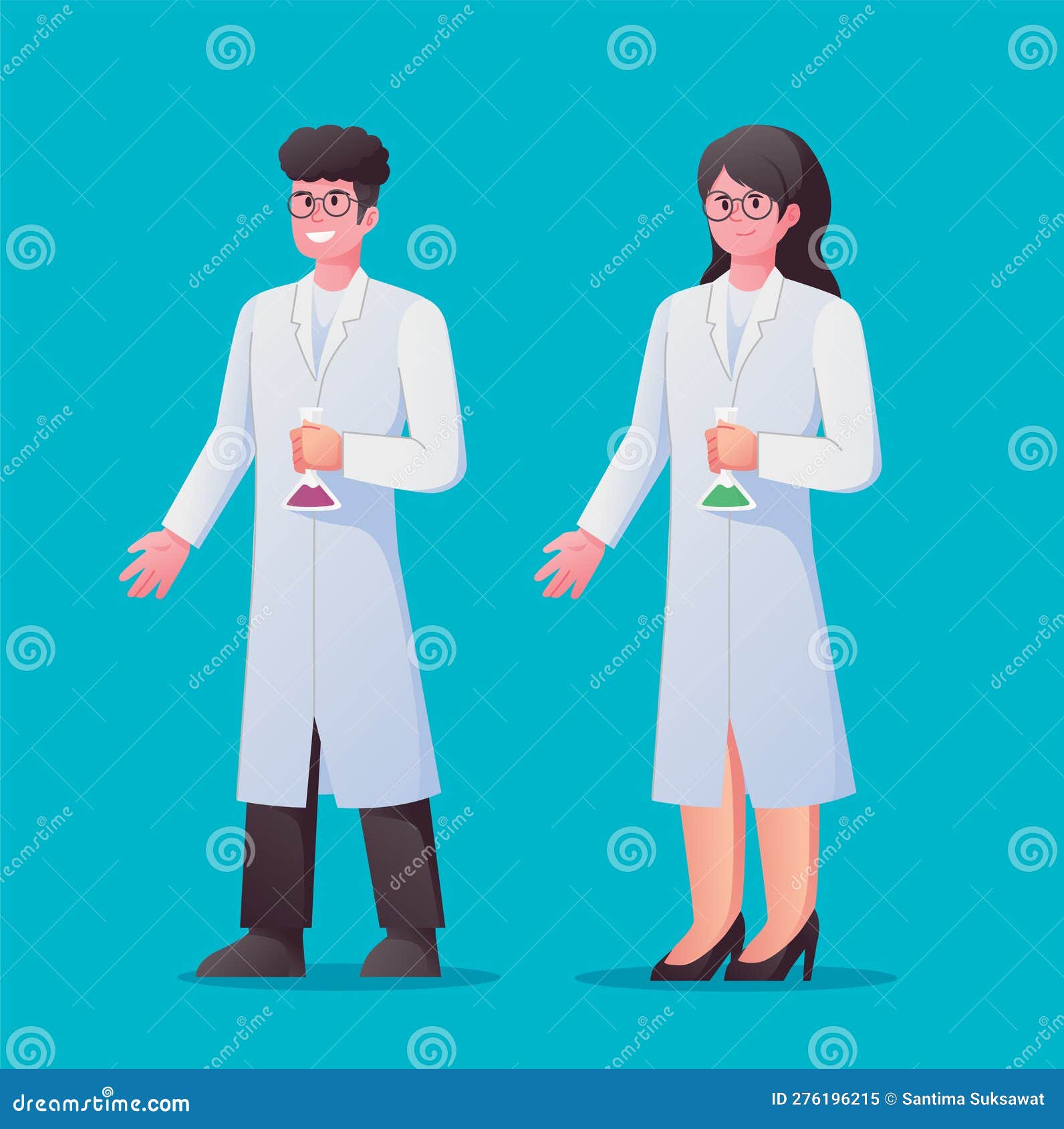 Character Scientist. People Working in Science Vector Illustration ...