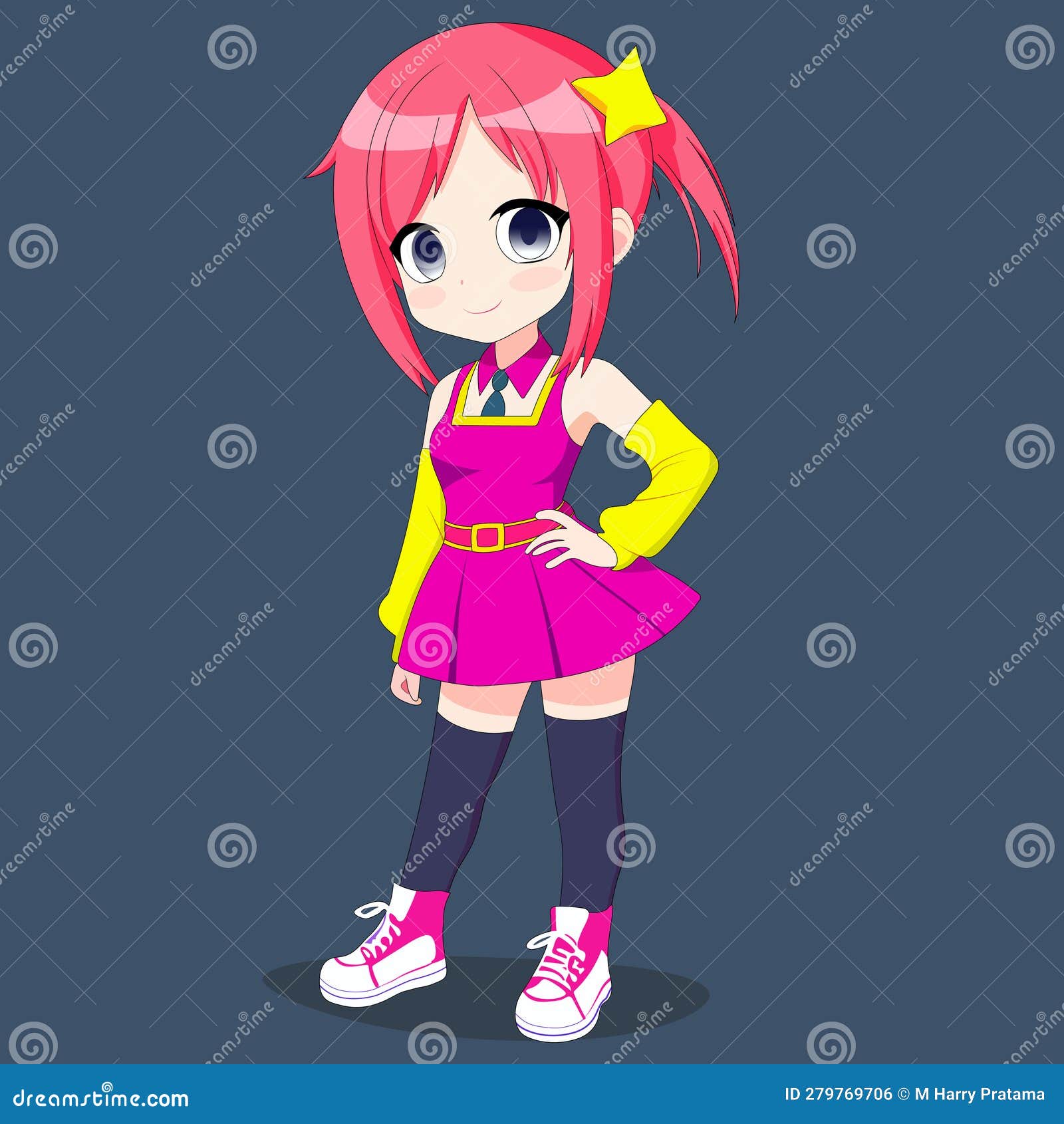 Character Anime Cute Chibi Kawaii Stock Vector - Illustration of maid ...